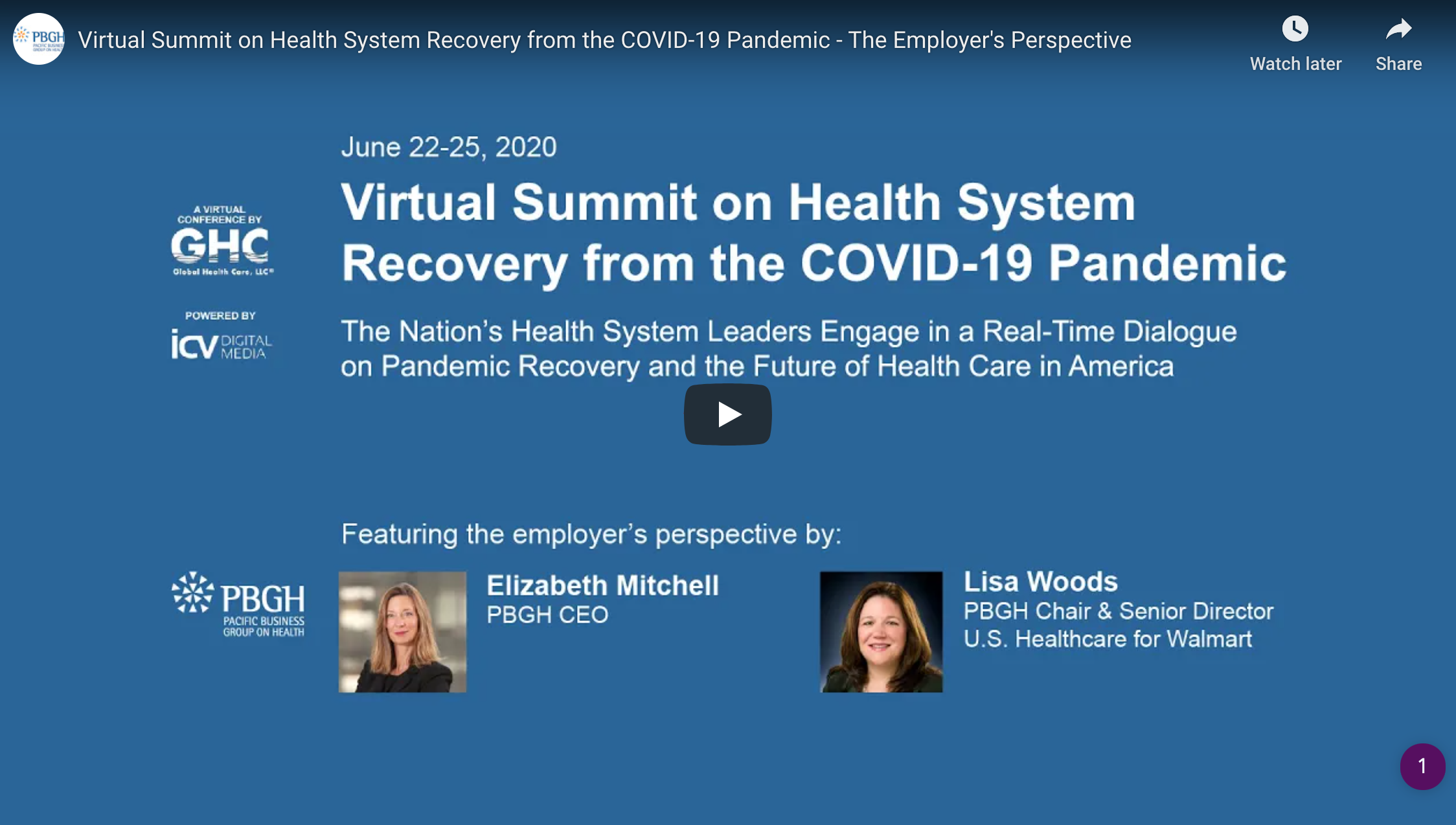 Virtual Summit on Health System Recovery from the COVID-19 Pandemic