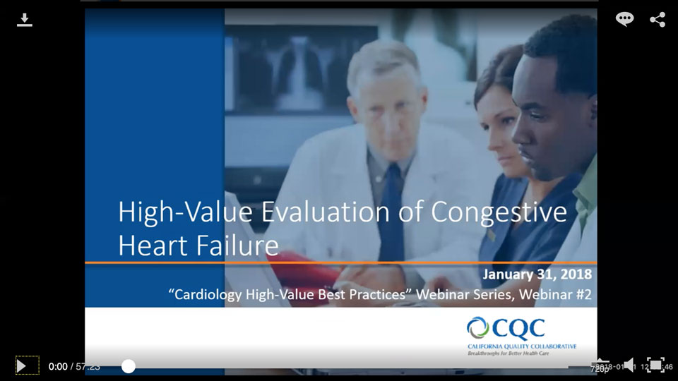High-Value Cardiology Best Practices: Congestive Heart Failure